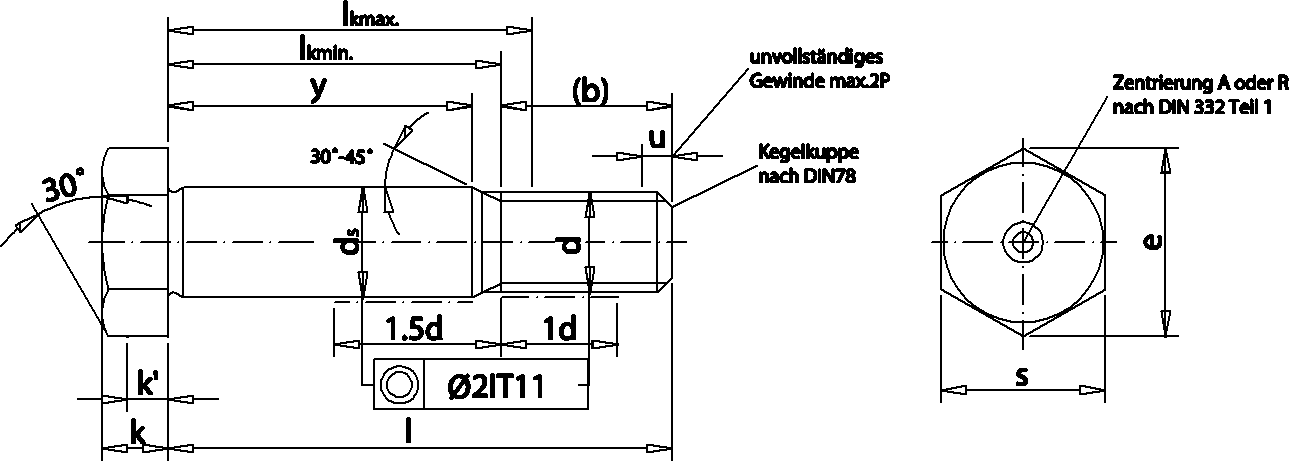 Sechskant-Paßschrauben DIN 609 8.8 - WEWO
